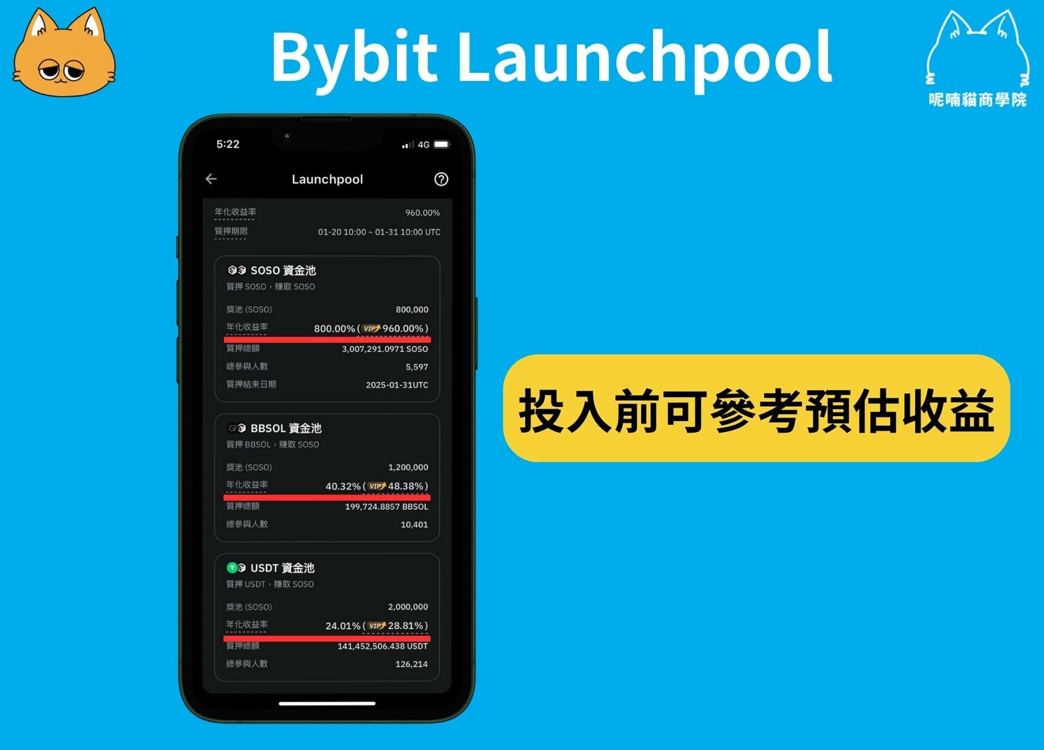 2025 最新｜Bybit Launchpool 全攻略：參與教學、預估收益 – 呢喃貓商學院Murmurcats